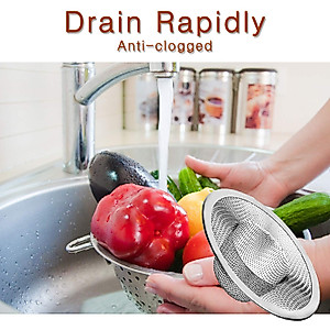 4pcs Heavy Duty Stainless Steel Slop Basket Filter Trap,3.54" Top / 1.65" Mesh Metal Sink Strainer,Perfect for Kitchen Sink/Bathroom Bathtub Wash Basin Floor Drain Balcony Drain Hole,Utility