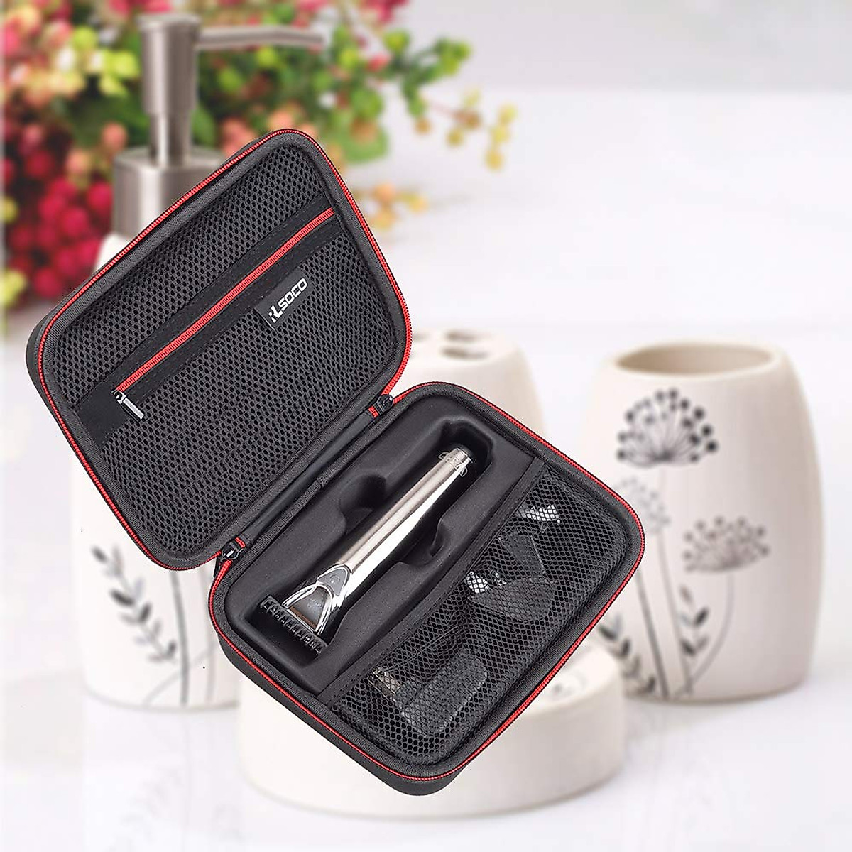 RLSOCO Hard Case for Wahl USA Stainless Steel Lithium Ion 2.0+ Beard Trimmer/2.0+ Slate Beard Trimmer/Cordless Beard Trimmer for Men, Storage Case for Wahl Model 9864SS/9864/9818A (Case Only)