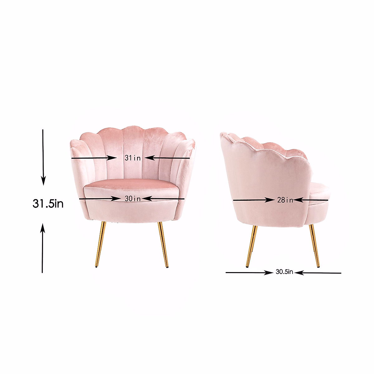 hegmentine Modern Accent Home Office Chair Desk Chair Task Vanity Chair Makeup Chairs Velvet Living Room, Bedroom…(Iceberry Pink)