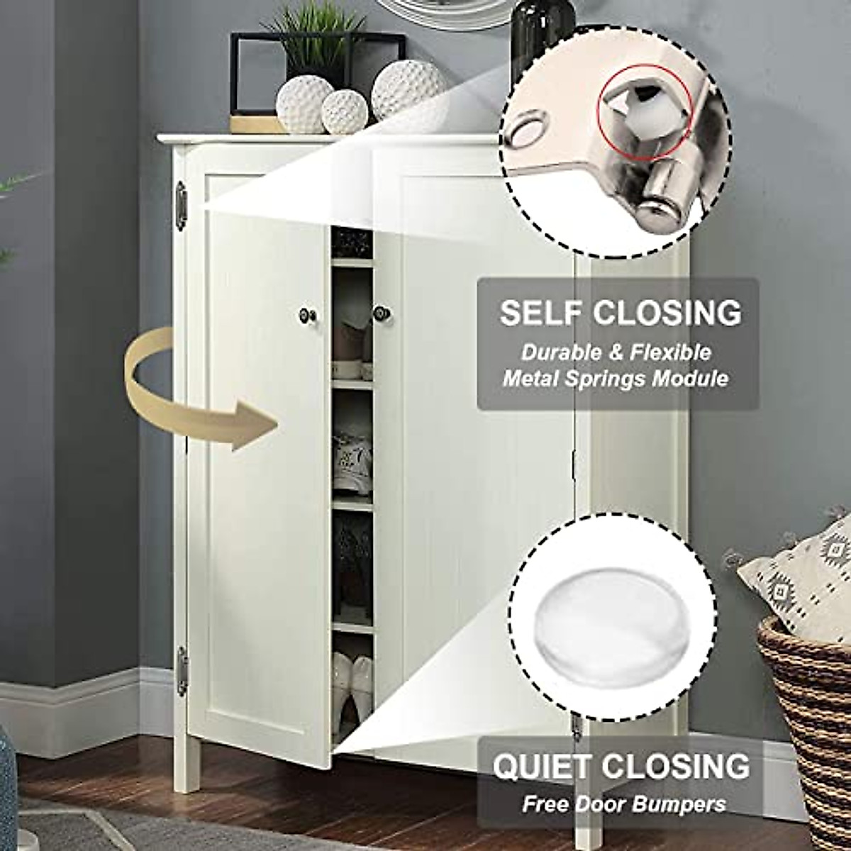 Double Elite 1/2" Overlay Satin Brushed Nickel Cabinet Hinges 25 Pairs(50Pcs),Self Closing Hinges for Kitchen Cabinet/Cupboard/Furniture Doors,Silver Kitchen Cabinet Door Hinges with Upgraded Screws