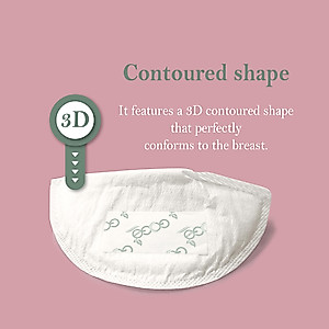 GoGo Pure 200CT ComfyDry Disposable Nursing Pads, Ultra-Thin, Quick Absorbency, 5.12 Inches in Diameter Full Coverage, 3D Contoured Design, Keep Dry Continuously, Individually Wrapped