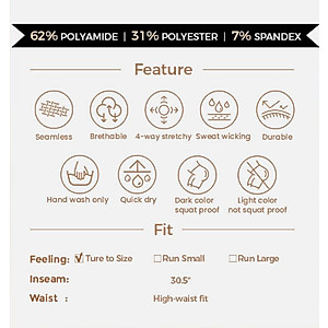 Aoxjox Seamless Workout Leggings for Women High Waisted Vital 3.0 Butt Lifting Tummy Control Yoga Pants (Vital 3.0 Fudge Coffee, Medium)