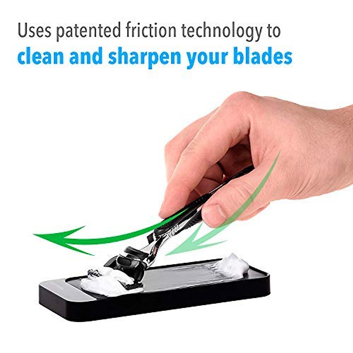 RazorPit Slide Razor Blade Sharpener, Cleans & Sharpens Blades, Black