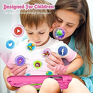 Kids Tablet 7 Inch Tablet for Toddlers, Android 11 Tablet 2GB RAM 32GB Storage with WiFi Dual Camera, Parental Control Mode Google Playstore YouTube Netflix for Boys Girls (Pink)