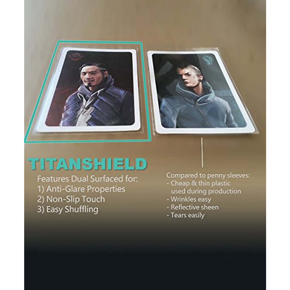 TitanShield Premium Clear Card Sleeves for Standard Sized Board Games and Trading Card 2.5" x 3.5" (150 Sleeves)