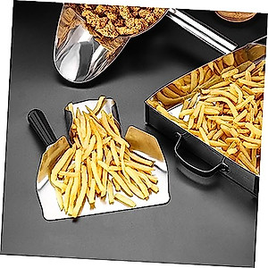 Zerodeko 3pcs Stainless Steel Chip Spatula Plastic Ice Scoop Spatula Metal Ice Scoop for Ice Bucket Stainless Steel French Fry Scoop French Fry Portion Scoop Plastic Fry Scoop Black Fries