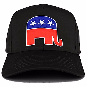 Armycrew Republican Elephant Patch Structured Baseball Cap - Black