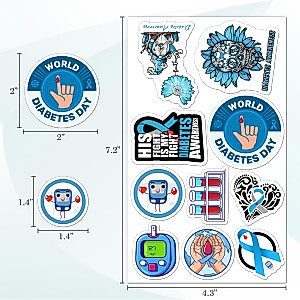 50 Pack Pcs Type 1 Diabetes Awareness Ribbon Stickers for Water Bottles Waterproof Vinyl Laptop Cute Funny Inspirational Sticker Packs Bulk Set Teens Adults Aesthetic Small Decals