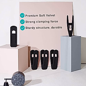 TOFIIGREM Black Velvet Hanger Clips (60-Pack), Non-Slip Strong Velvet Hangers Clips for Velvet Hangers, Pants Skirt Hanger Velvet Clips Fit for Thin Velvet Clothes Suit Hangers