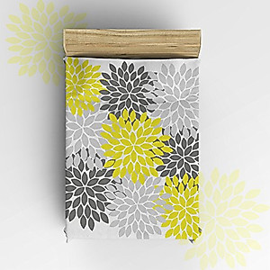 SUN-Shine Flannel Fleece Luxury Blanket Home Multicolor Dahlia Pinnata Flower Throw Lightweight Cozy Plush Microfiber Colorful Blanket 40x50Inches Black, Yellow, Grey