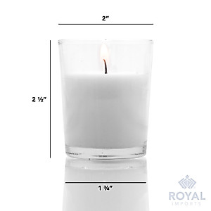 Royal Imports Unscented Clear Glass Votive Candles, Long 10 Hour Burn Time, for Home, Spa, Wedding, Birthday, Holiday, Restaurant, Party, Birthday, 72 Pack