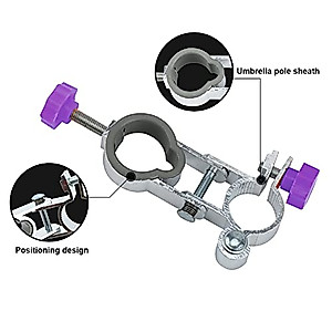 2Pcs Umbrella Stand, Folding Leisure Chair Mount Umbrella Mount Clip, Outdoor Fishing Umbrella Rod Racks, Fit for 23-25mm Pipes(Purple)