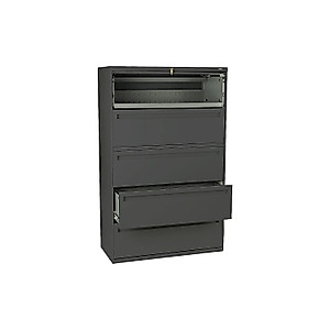 HON 795LS 700 Series Five-Drawer Lateral File w/Roll-Out & Posting Shelves, 42w, Charcoal