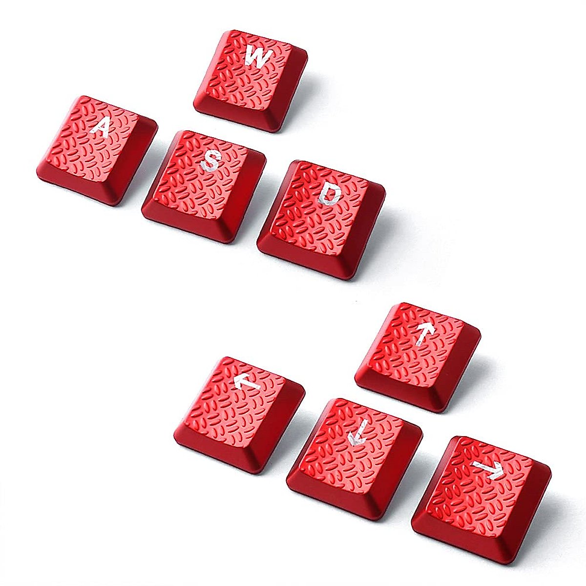 HUYUN Texture Tactility Backlit Keycaps Replacement for GL Tactile Switch Logit G813/G815/G913/G915 TKL RGB Mechanical Gaming Keyboard (WASD+Arrow Keys Red)