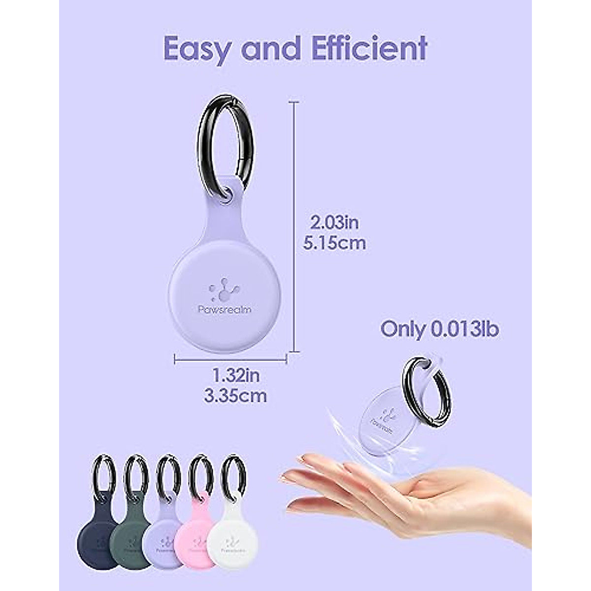 PawsRealm NFC & QR Code Pet ID Tag, Silicone Silent Dog Tag, Cat Name Tag, Personalized Customized Dog Tag, Modifiable Pet Online Profile, Instant Pet Location Alert Email, Anti-Lost Function