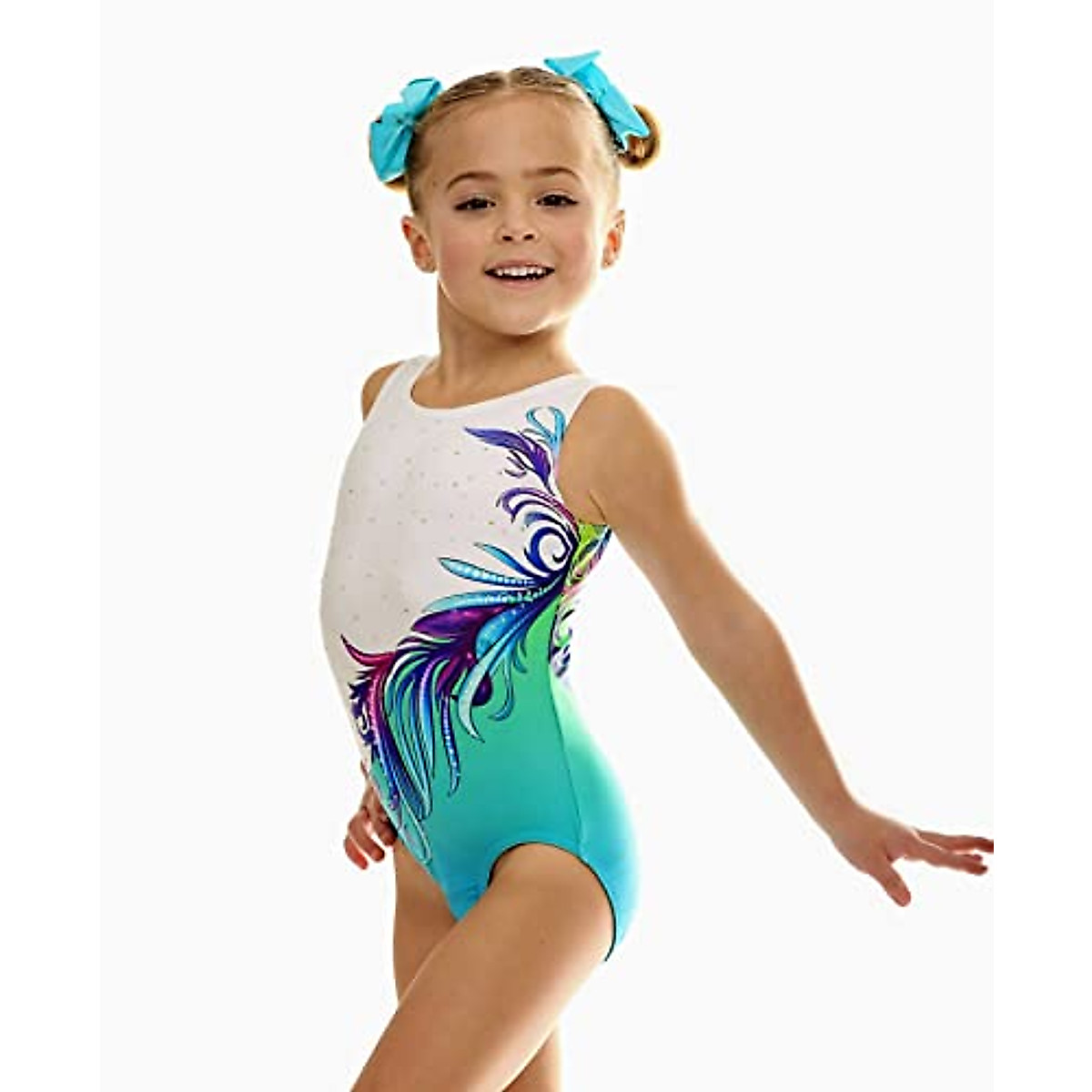 United All Around Turquoise Flower Ombre With Crystal Rhinestones #505 9-10 Years AXS