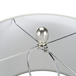 Nourison 23" Grey Vintage Distressed Ceramic Pot Table Lamp for Bedroom, Living Room, End Table, with Grey Tapered Drum Shade