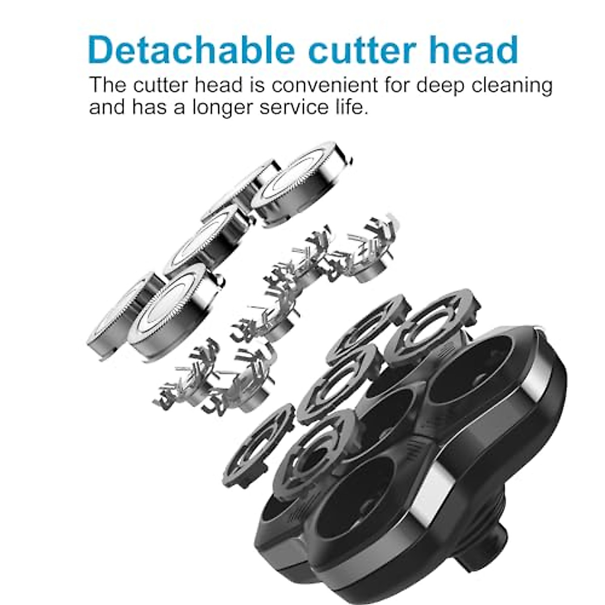 VSTSERIES Pro Bald Head Shaver,Electric Razor for Balder Man,Male Grooming Shaving Machine,Wet Dry Face Beard Trimmer,5D Rotary Close Shave Clipper,Bold Hair Shaver,Upgraded Detachable Cutter Blade