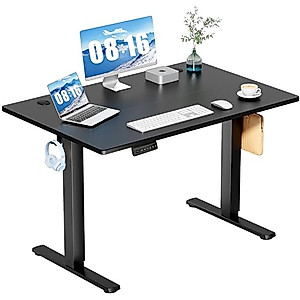 DUMOS, 48 x 24’’ Ergonomic Height, Electric Splice Board Adjustable Computer Desk Sit Stand Up Table for Home Office, 48'' x 24'', Black