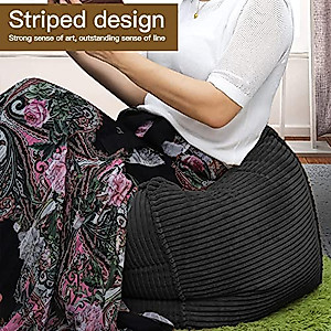 Louis Donné Unstuffed Square Pouf Ottoman Cover, Supersoft Corduroy Storage Pouf Cover for Living Room Bedroom Stool Footrest