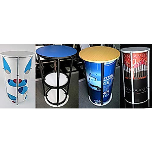 Portable Display Case 41.7" Round Portable Aluminum Spiral Tower Display Portable Trade Show Counter with Twist and Fold Design- Stand Only (White)