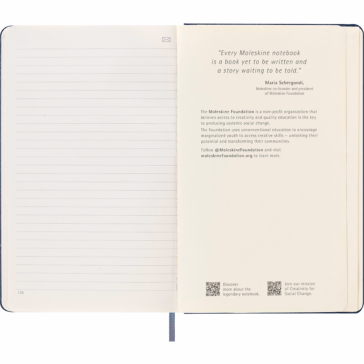 Moleskine Smart Notebook, Large, Ruled, Sapphire Blue, Hard Cover (5 x 8.25)