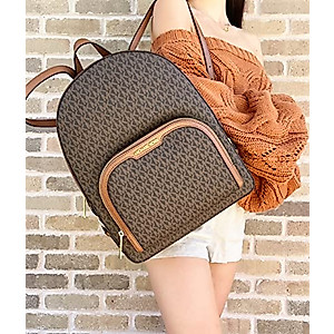 Michael Kors Jaycee Logo Backpack (Brown)