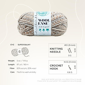 Lion Brand Yarn Wool-Ease Thick & Quick Yarn, Soft and Bulky Yarn for Knitting, Crocheting, and Crafting, 1 Skein, Fossil