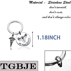 TGBJE Gynecologist Gift at Your Cervix Keychain Midwife Gift Labor Nurse Jewelry Funny Gift for OB-GYN (Gynecologist Gift)