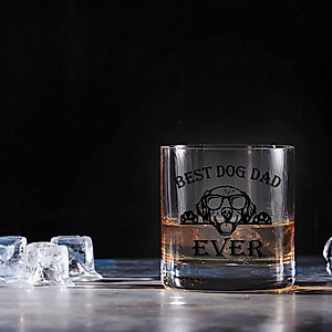 Perfectinsoy Dog Dad Ever Wine Glass with Gift Box, Cute Golden Retriever Themed, Dog Lover Gifts for Her, Dog Moms, Grandma, Wife, Sister, Whiskey Glass Gift for Dog Lovers