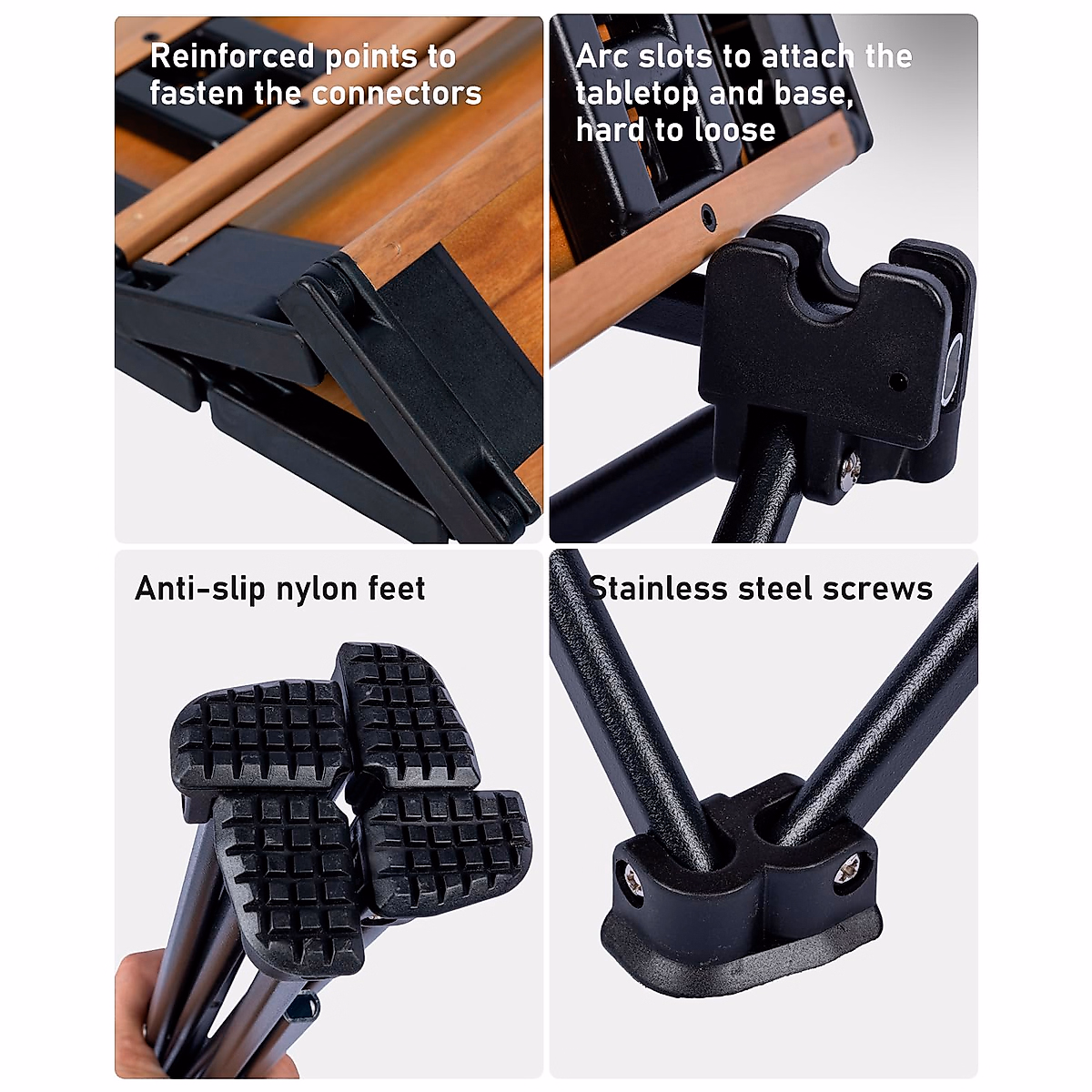 iClimb Ultralight Compact Camping Folding Table with Carry Bag (Nature- S)