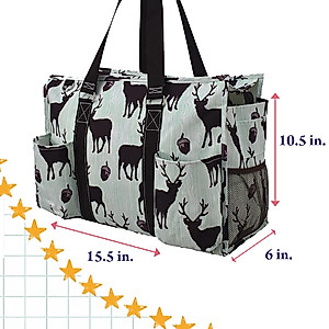 NGIL Utility Water Resistant Tote Bag, Top Zipper Closure, Perfect Gifts for Working Women, Nurses, Gym bag (Lady Bug-Black)