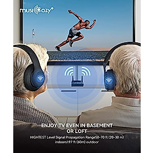 MUSICOZY Bluetooth 5.2 Transmitter Receiver for TV/BT Headphones, Wireless Bluetooth Receiver Audio Adapter for Home Stereo/Speakers/Headphones/MP3, Stereo Receivers, Built in Battery Audio Adapter