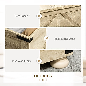 HOMCOM Farmhouse Coffee Table, 31.5" Square Coffee Table with Storage, Living Room Center Table with Hinged Flip Lift Top and Hidden Space, Oak