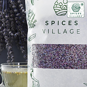 SPICES VILLAGE Lavender [ 2 oz ] Dried Lavender Buds, Natural Lavender Buds for Food, Herbal Tea, Potpourri, Wedding Confetti, Pillow - Kosher, Gluten Free, Vegan, Non GMO, Resealable Bulk Bag