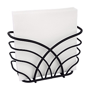 Spectrum Flower Napkin Holder (Black) - Dispenser & Décor for Kitchen, Dining Room, Outdoor, & Bar Tabletop Storage
