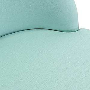 Barton 2-Pcs Parson Curved High-Back Dining Chair Armless Nailhead Trim Cushion Seat Back Ring Pull, Blue/Gold