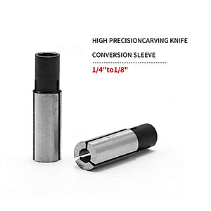 6 Packs 1/4" To 1/8" Collet Adapter for CNC Lathe Router Cutter Milling Bit Collet Reducer