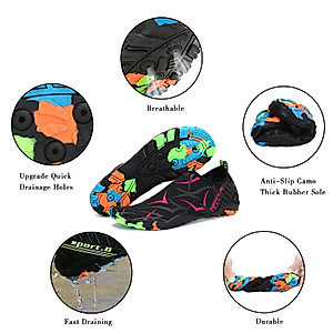 Mishansha Water Shoes for Women Beach Shoes Quick Dry Swimming Shoes Outdoor Surfing Kayaing Warer Aerobic Shoes Black&Red 8.5 M US Women (40)