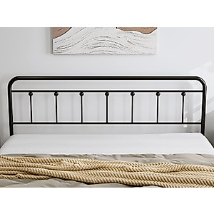 AOVSA Victorian Metal King Size Headboard, Adjustable Height, Curved Steel King Headboard Only, Easy Assembly, Attach Frame, Farmhouse Style, Black