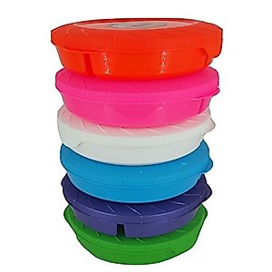 Set of 6 Microwave Food Storage Container, 3 Compartment Divided, Bright Colors BPA Free