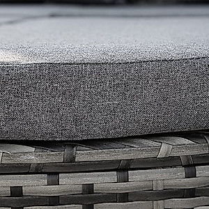 Outsunny Outdoor Daybed with Retractable Canopy 4 Pieces Wicker Rattan Sectional Sofa Set Patio Furniture with Washable Cushions for Lawn, Garden, Backyard, Poolside, Grey