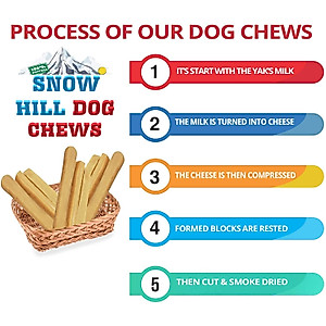 Snow Hill Yak Cheese Dog Chews Monster XXL 1 lb Long Lasting Protein-Rich Fresh Yaky Cheese Golden Bone Treat Improved Oral Health of Dogs - Himalayas, Nepal