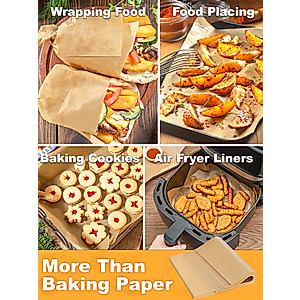 SMARTAKE 200 Pcs Parchment Paper Baking Sheets, 9x13 Inches Non-Stick Precut Baking Parchment, for Baking Grilling Air Fryer Steaming Bread Cup Cake Cookie and More (Unbleached)
