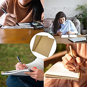 AOU 2-Pack Spiral Dotted Notebooks, A5 Journals With 100gsm Thick Dot Grid Paper, Aesthetic Bullet Dotted Journals with 200 Pages&2 Gel Pens For School&Office Supplies, 8.3"x5.7" (Brown)