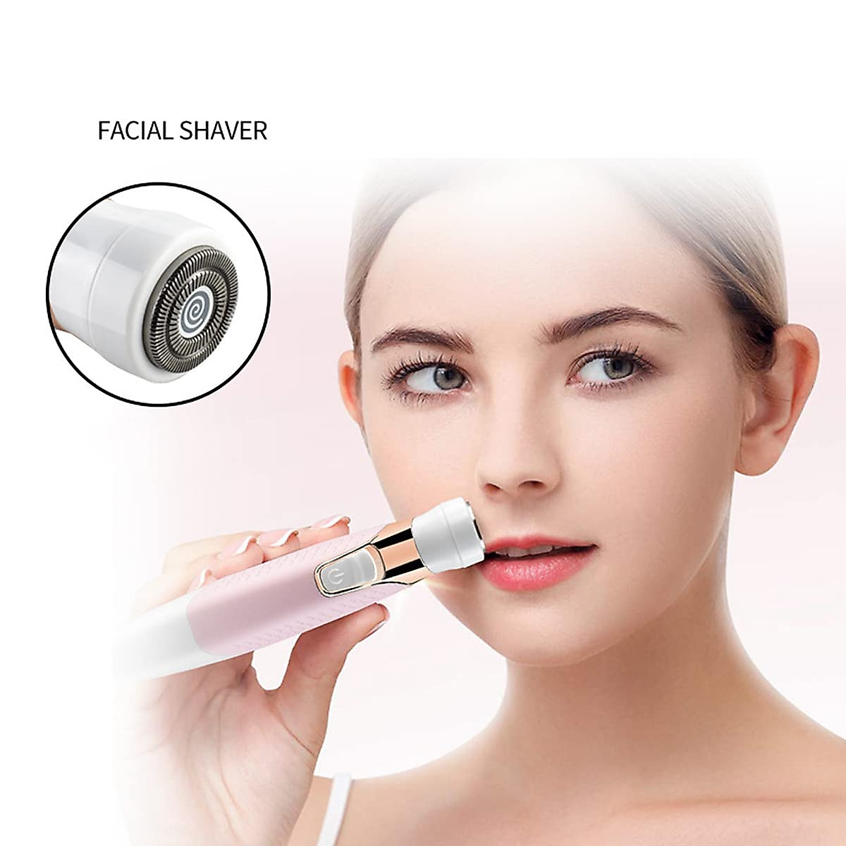 Electric Razor Facial Hair Removal for Women, Eyebrow Razor Nose Hair Trimmer Set, Painless Face Hair Body Use Bikini Trimmer Shaver, Multifunction Rechargeable and Waterproof