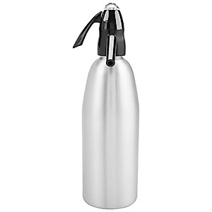 Raguso Soda Bottle Fashionable Attractive Alloy Soda Syphon Bottle Seltzer Portable Siphon Carbonated Seltzer Water Maker With Pressure Regulator for Mojitos Cocktails Juice Drinks(Silver) Sodamaker