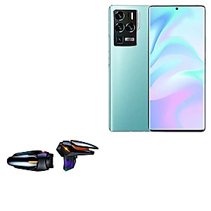 BoxWave Gaming Gear Compatible with ZTE Axon 30 Ultra - Touchscreen QuickTrigger Auto, Trigger Buttons Autofire Gaming Mobile FPS - Jet Black
