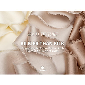 Vitalizart Silk Satin Ribbon 1 Inch x 15 Yard Wooden Spool Champagne & Nude Handmade Frayed Ribbon for Gift Wrapping Baby Shower Wedding Bridal Bouquets Holiday Decor Light Brown