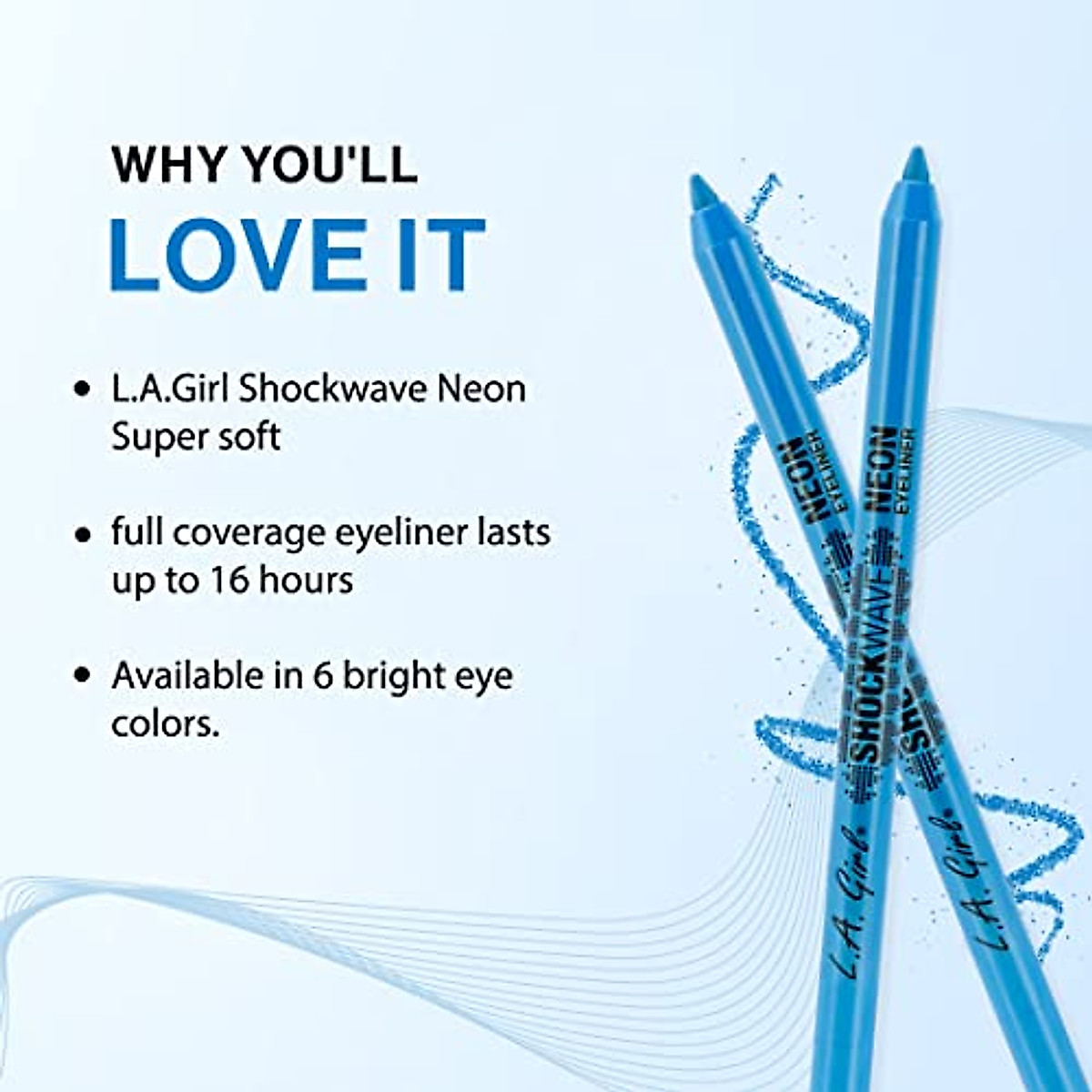 L.A. Girl Shockwave Neon Eyeliner, Electric, 0.04 oz.